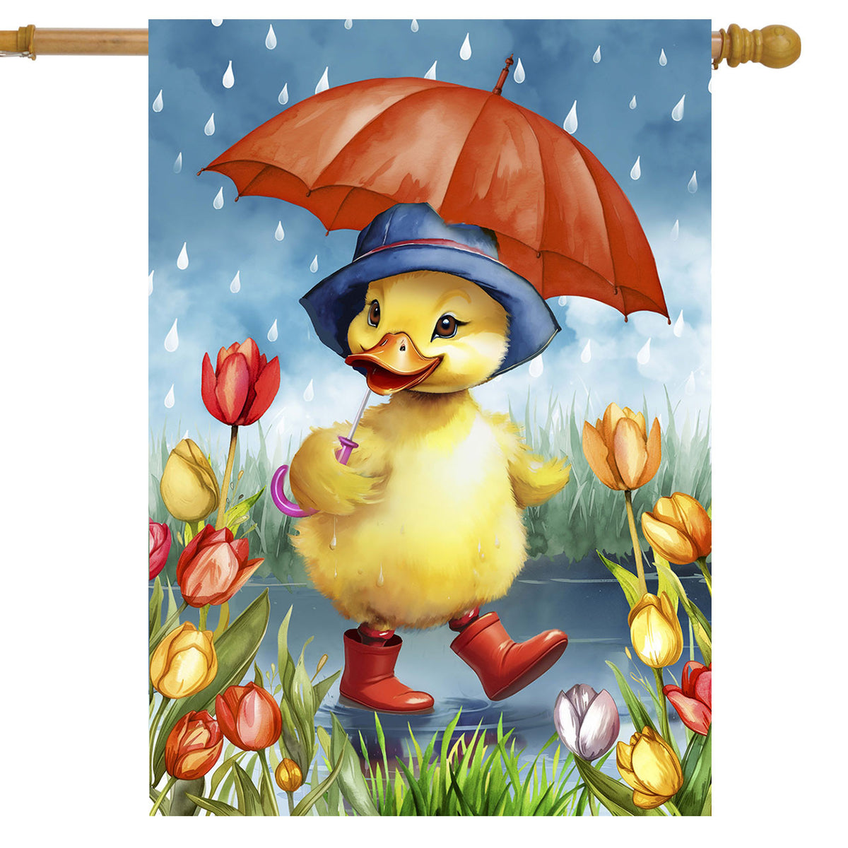 Rainy Day Duckling Banner Flag — Ace Flag & Gift Shop